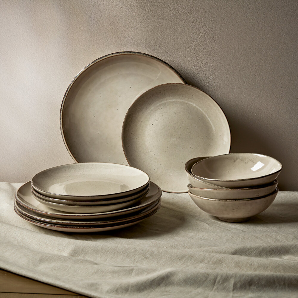 Shop Sherwood | Rustic Stoneware 12 Piece Dinnerware Set