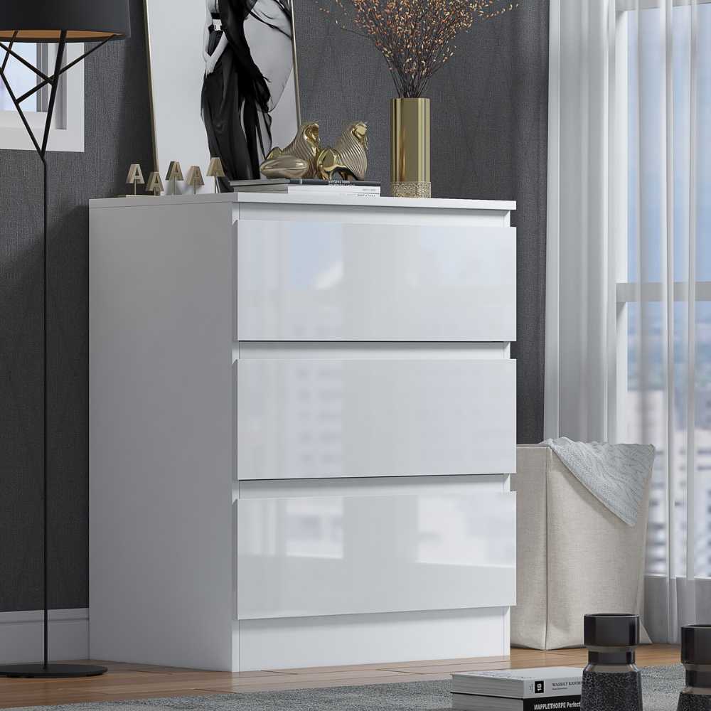 White chest of 3 drawers store